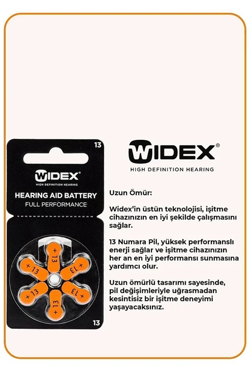 Widex 13 Kulaklık Pili 6’lı – İşitme Cihazları