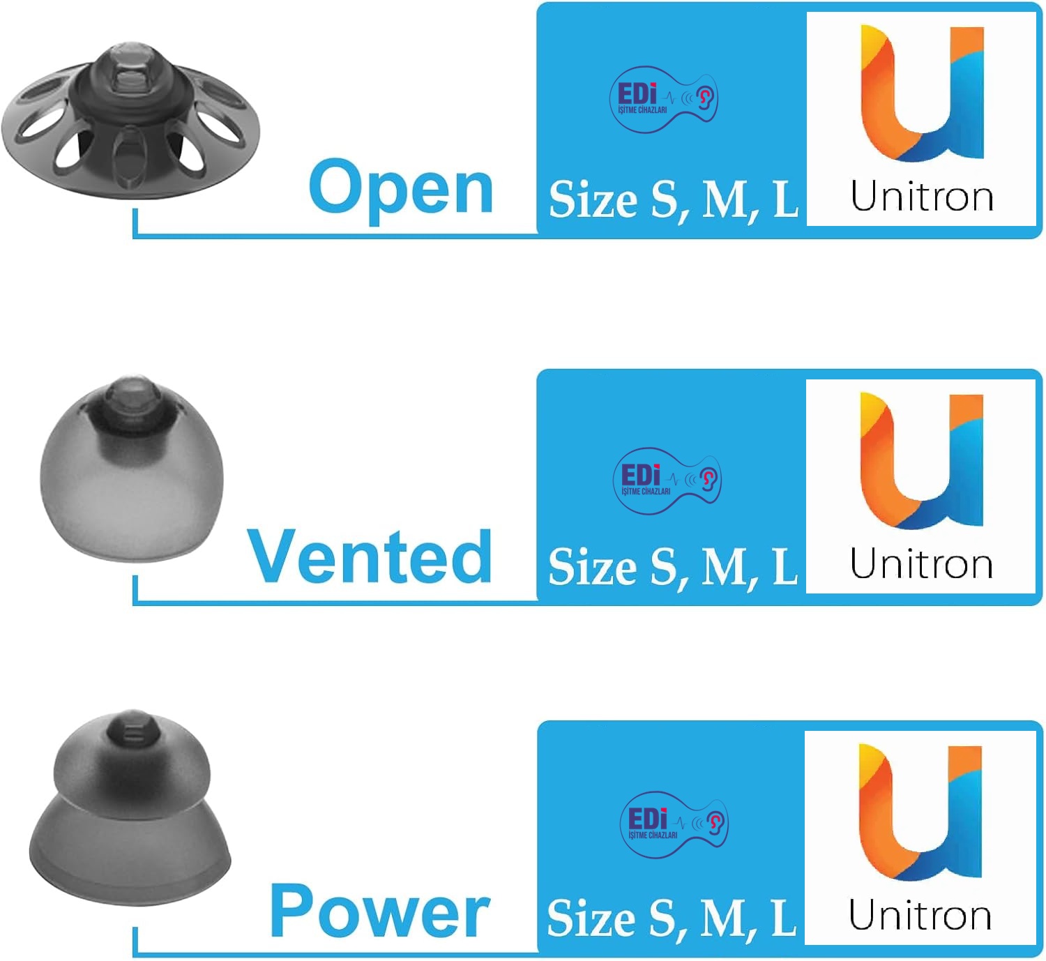 Unitron Power Dome M (Medium) 10 Adet – İşitme Cihazları